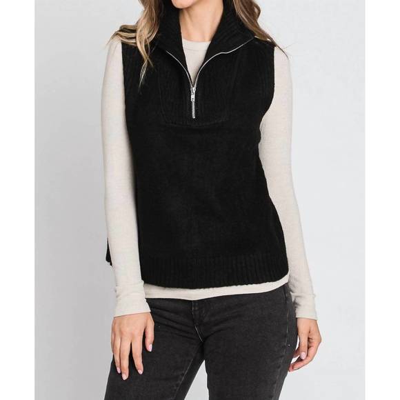 BE COOL | Jackets & Coats | New Be Cool Half Zip Vest In Black | Poshmark